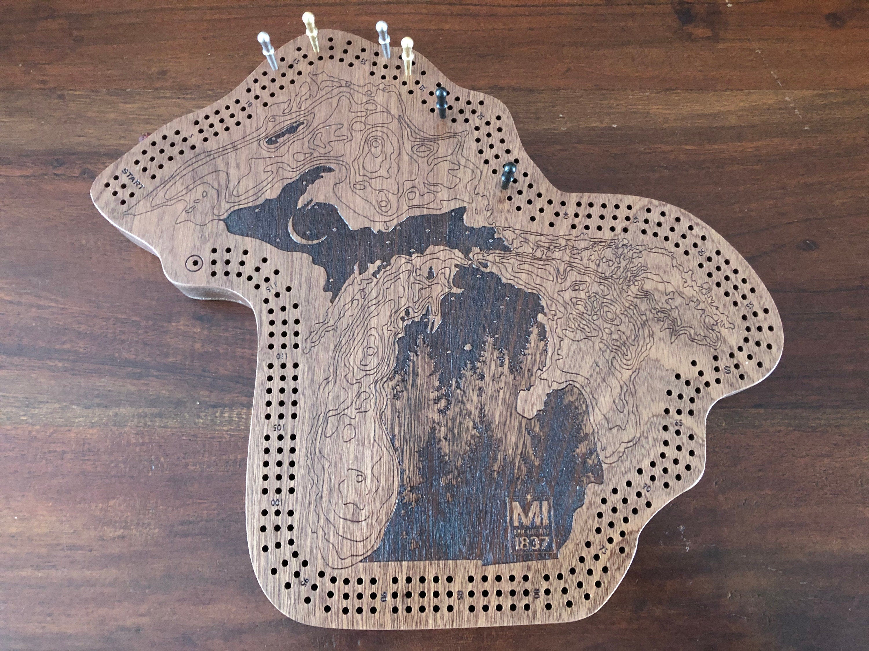 Michigan Lakes and Pines Cribbage Board & Wall Display – Big Fish Woodworks